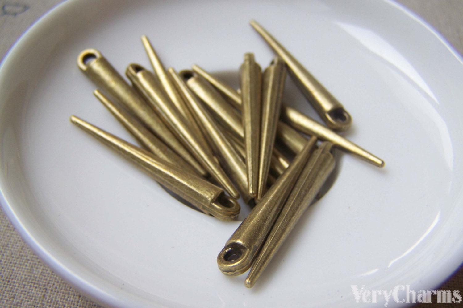 20 pcs of Antique Bronze Lovely Pin Spikes Charms 5x34mm A4762 | Etsy