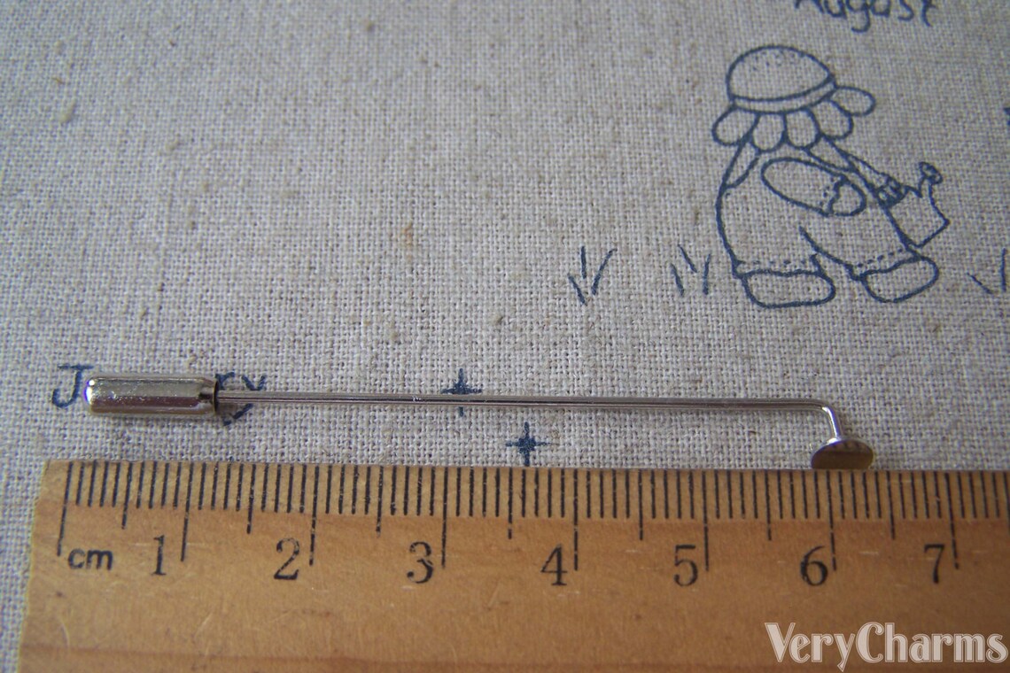 10 Pcs Platinum Stick Pin Clutch Lapel Pin Findings 4x60mm - Etsy