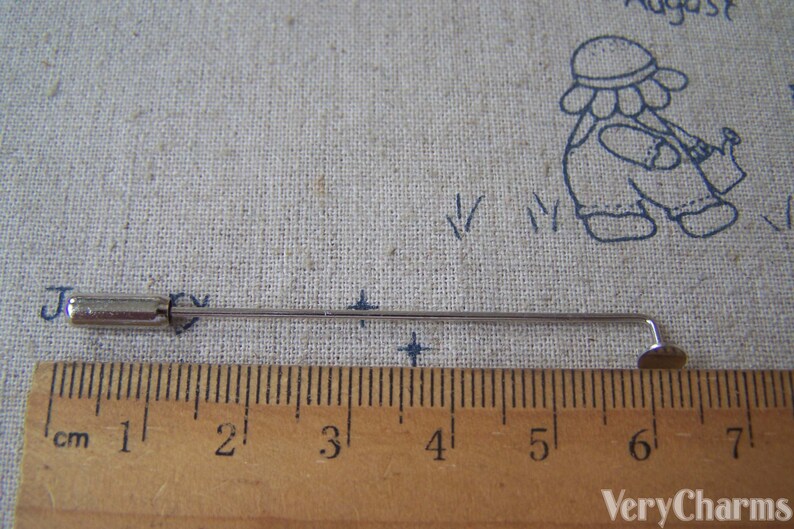 10 Pcs Platinum Stick Pin Clutch Lapel Pin Findings 4x60mm - Etsy