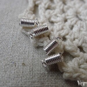 Silver Spring Cord End Connector Coil Necklace Head 3x6mm Set of 200 ...