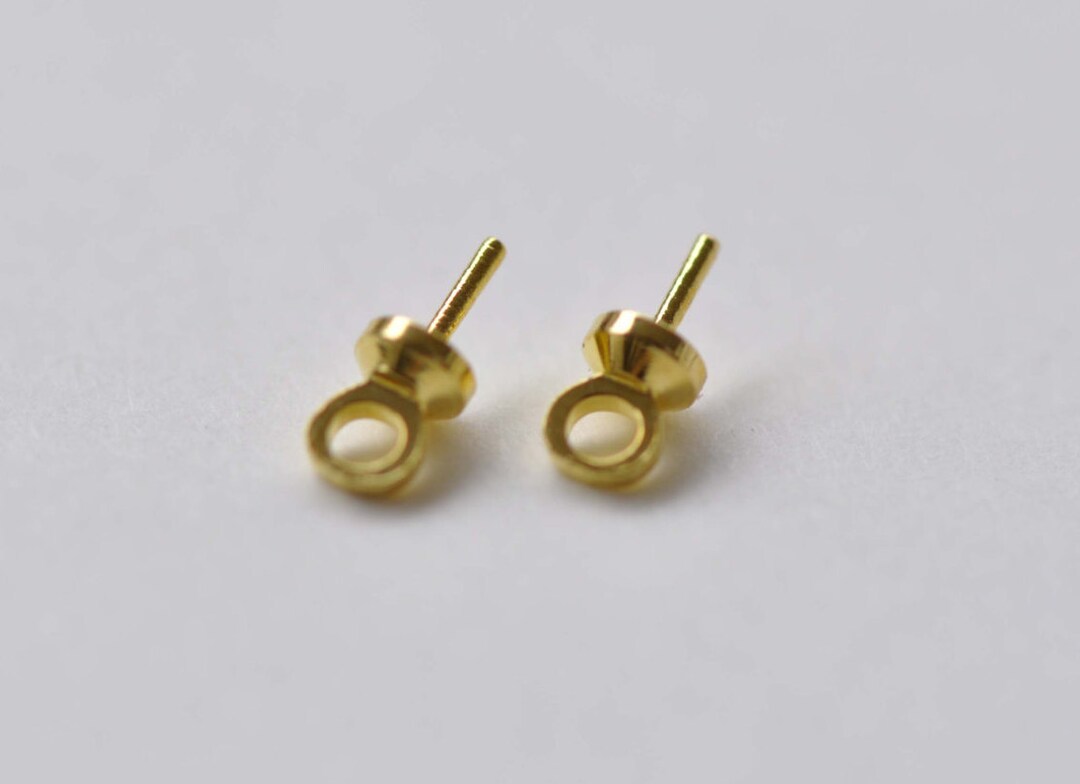 50 Pcs Gold Peg for Half Drilled Pearls Beads 6mm A7907 - Etsy