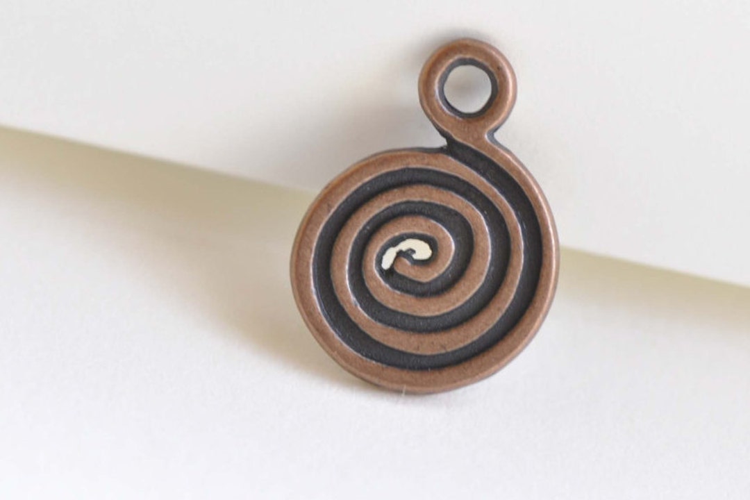 Antique Copper Round Flat Charms Double Sided 13x18mm Set of 20 A8354 ...