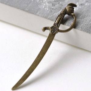 Antique Bronze Japanese Blade Katana Sword Pendant Charms 23x93mm Set ...