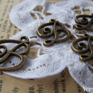 20 Pcs of Antique Bronze Alphabet Letter B Charms 16x18mm A481 - Etsy