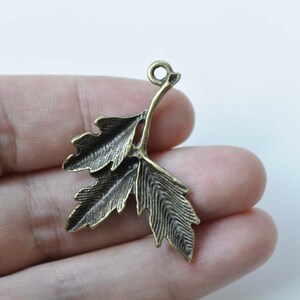 10 Pcs Antique Bronze Three Leaf Branch Charms 27x35mm A8653 - Etsy