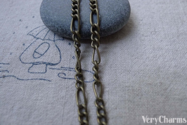16ft (5m) of Antique Bronze Steel Figaro Chain Link 3.6x8mm A7594 - Etsy