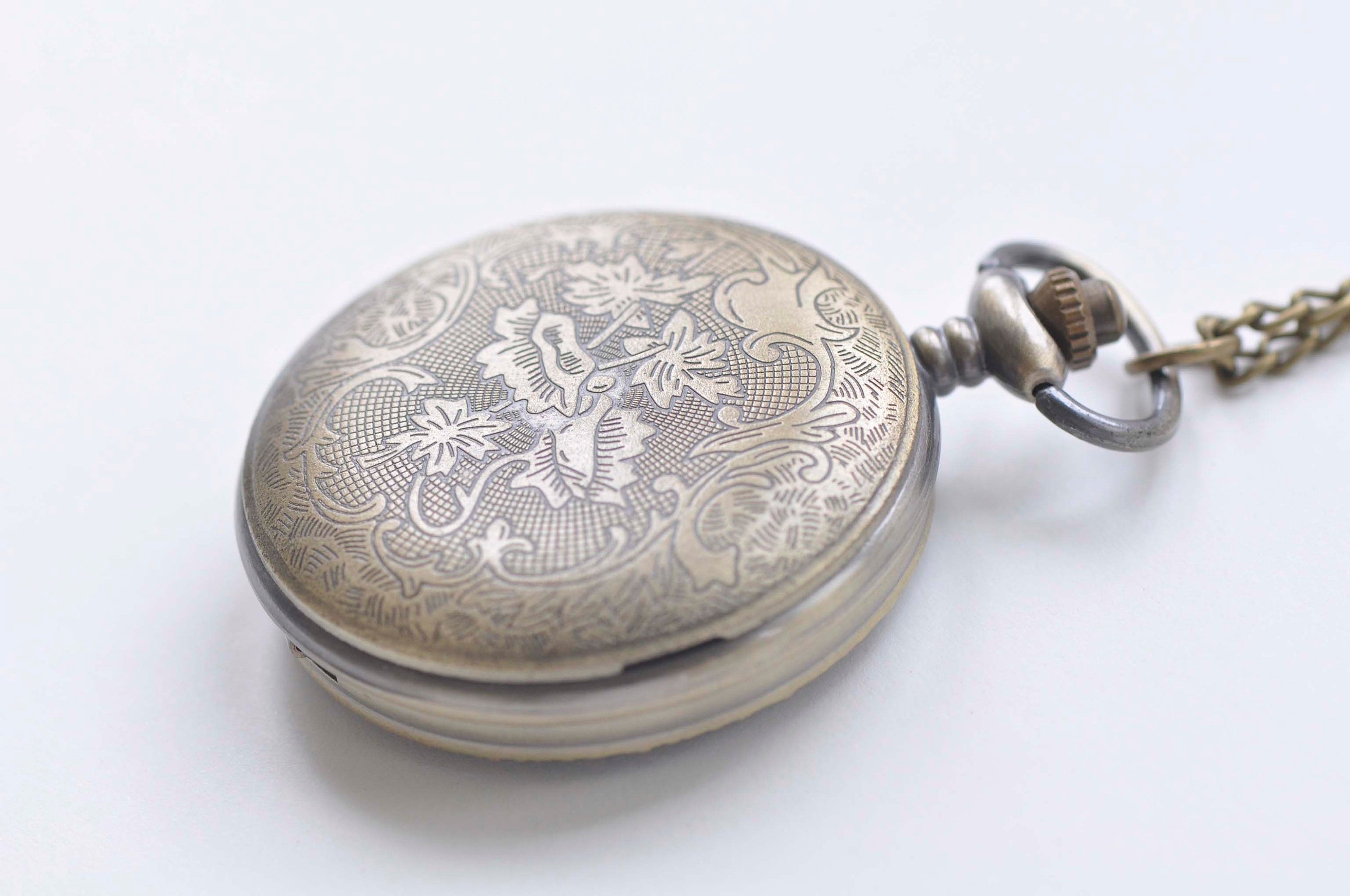 Antique Bronze Large Filigree Vine Pocket Watch Set of 1 A2381 | Etsy