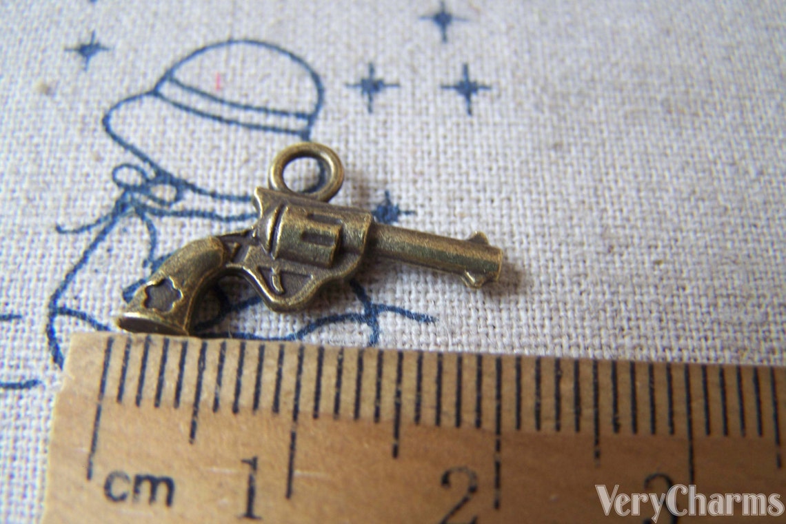 20 Pcs of Antique Bronze Mini Pistol Gun Charms 11x22mm A4262 - Etsy