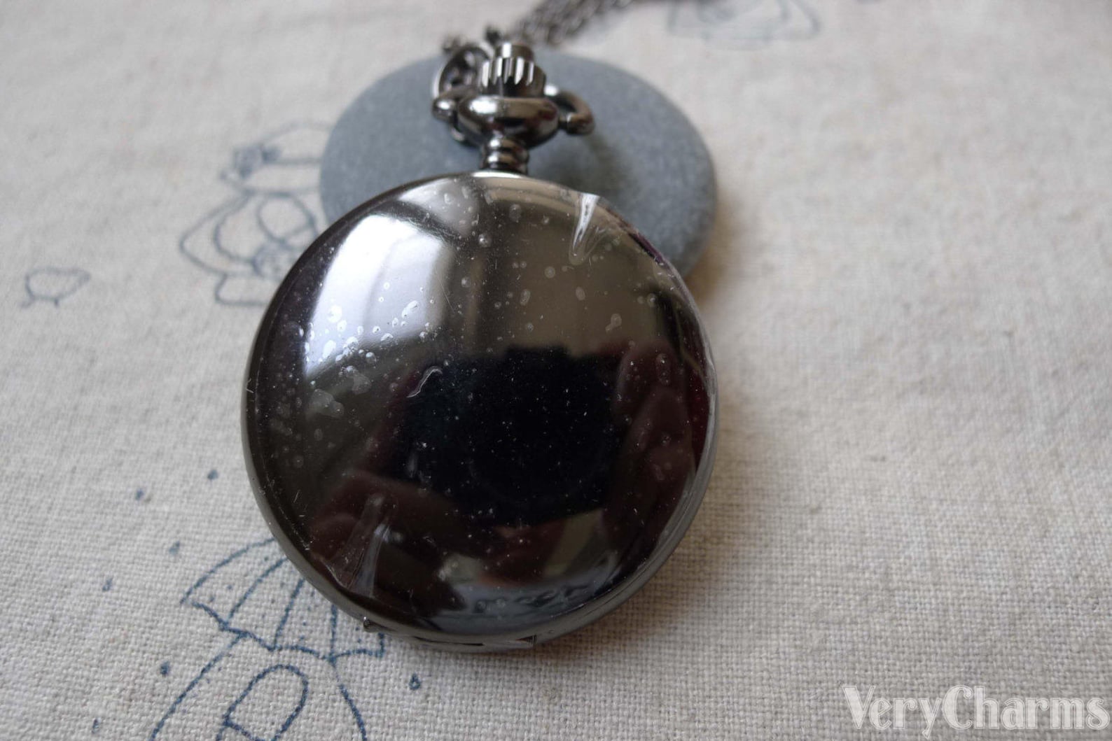 1 PC Black Polish Pocket Watch Size 40x40mm A7143 - Etsy