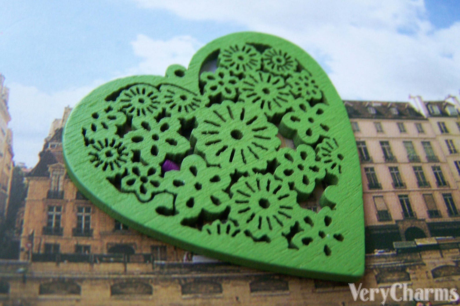 Wood Heart Pendants Cut Out Flower Wooden Charms Assorted - Etsy