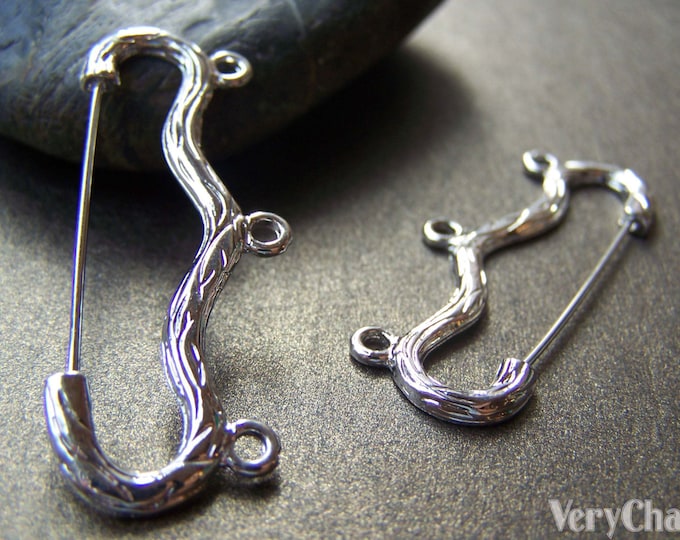 10 Pcs Silver One Loop Kilt Pin Safety Pins Plain Broochs | Etsy