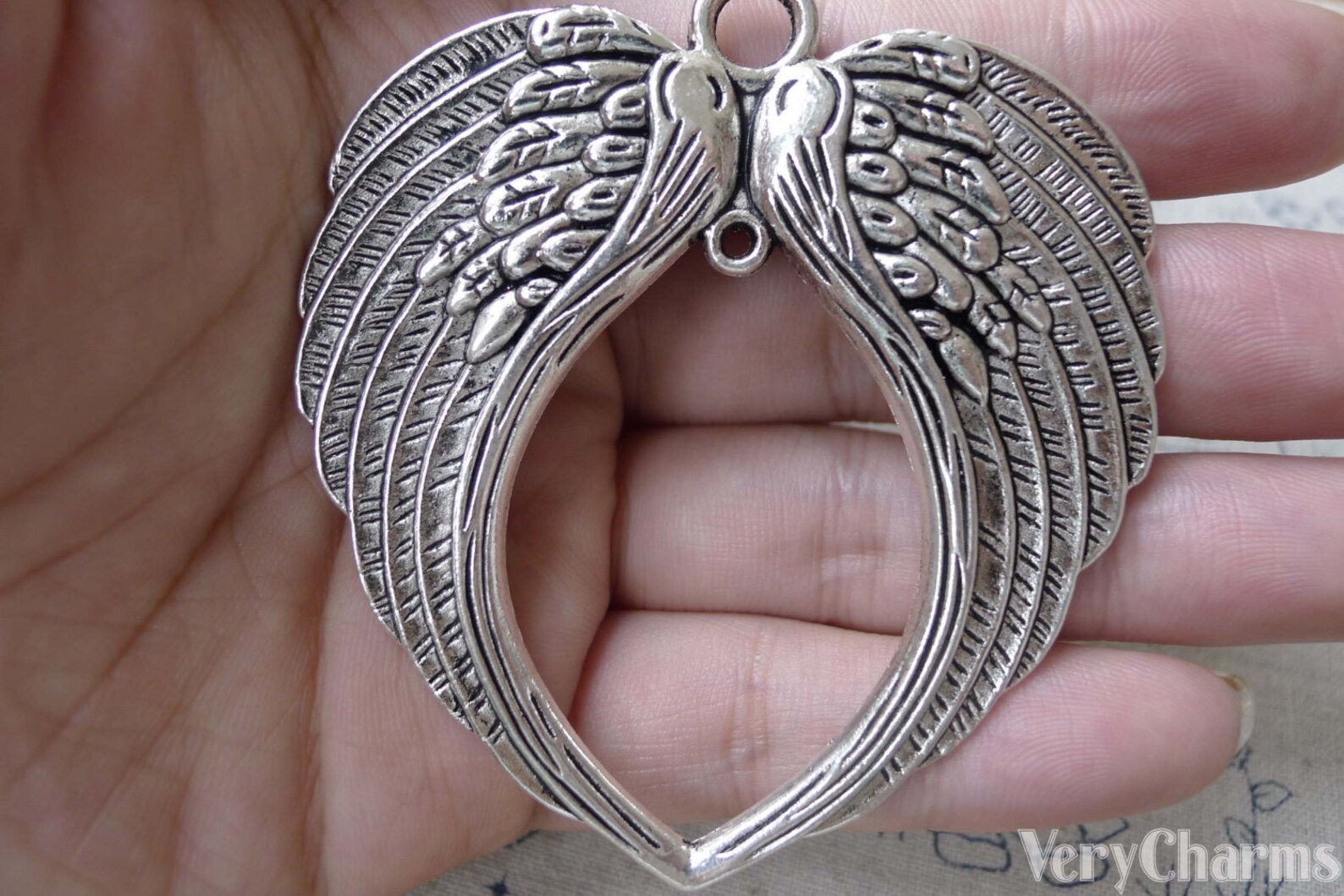 Large Angel Wings Connectors Antique Silver Pendants 68x73mm - Etsy
