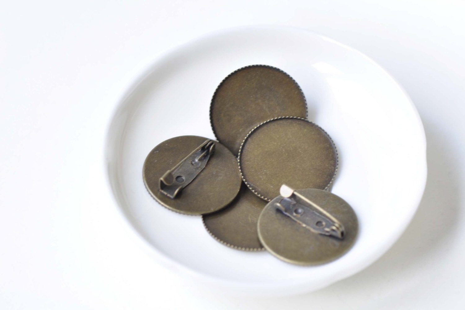 Antique Bronze Brooch Back Base Sawtooth Edge Bezel Setting Match 20mm ...