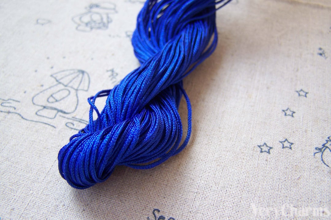 One Bundle of 36 Meters Neon Navy Blue Chinese Knot Rattail Braided ...