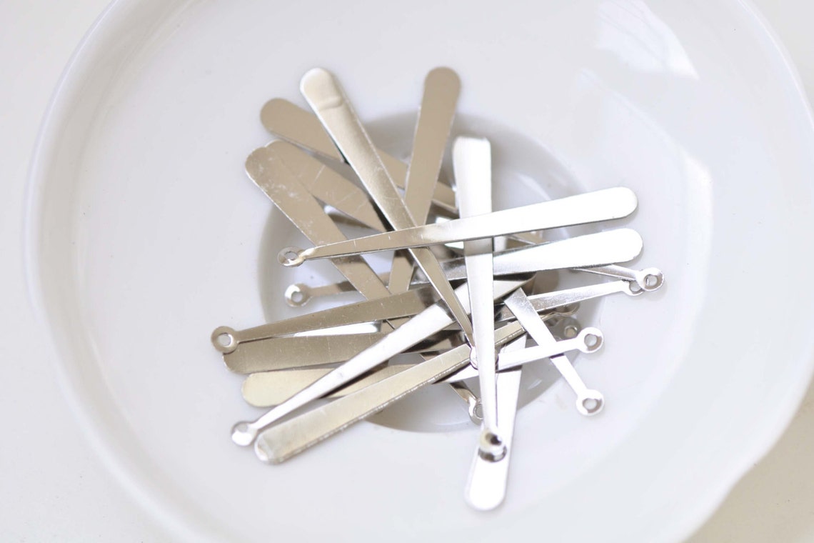 Long Tear Drop Embellishment Gold/White Gold Charms 4x37mm Set | Etsy