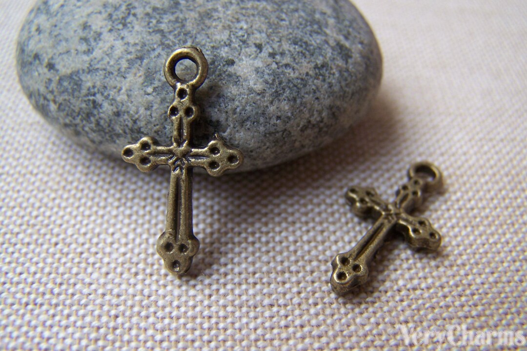 20 Pcs of Antique Bronze Lovely Cross Charms 11x20mm A1412 - Etsy