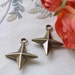 Antique Bronze Four Pointed Star Charm Pendants 25x30mm Set of 10 A8004 ...