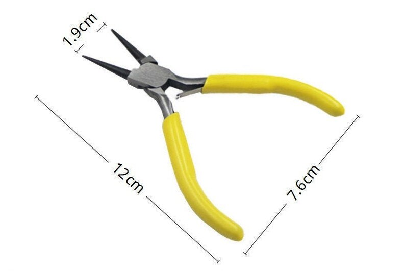 Round Flat Nose Wire-cutter Jewelry Pliers Yellow Handle Tool for Wire ...
