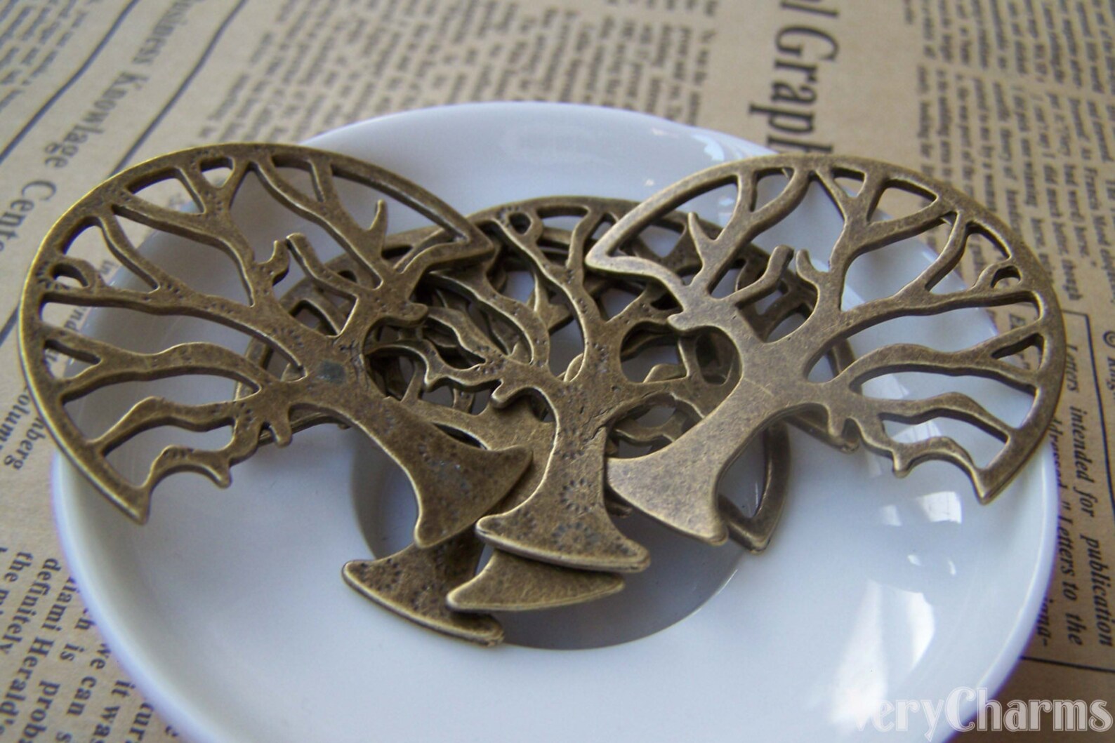 10 Pcs of Antique Bronze Filigree Tree Pendants Charms 47x47mm - Etsy