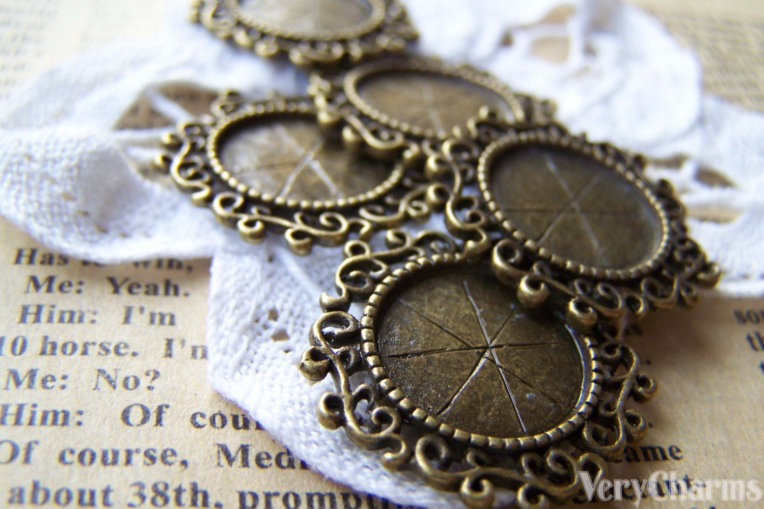 10 Pcs of Antique Bronze Brass Round Base Settings Match 14mm - Etsy