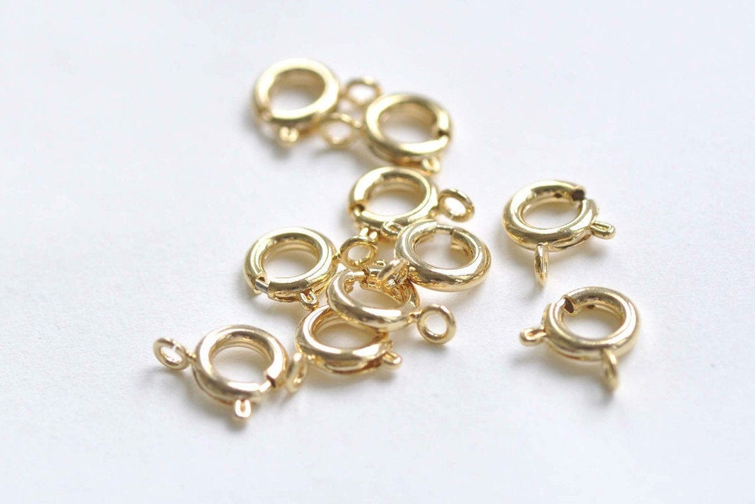 10 Pcs 24K Gold Plated Spring Ring Clasps 7mm A4875 - Etsy
