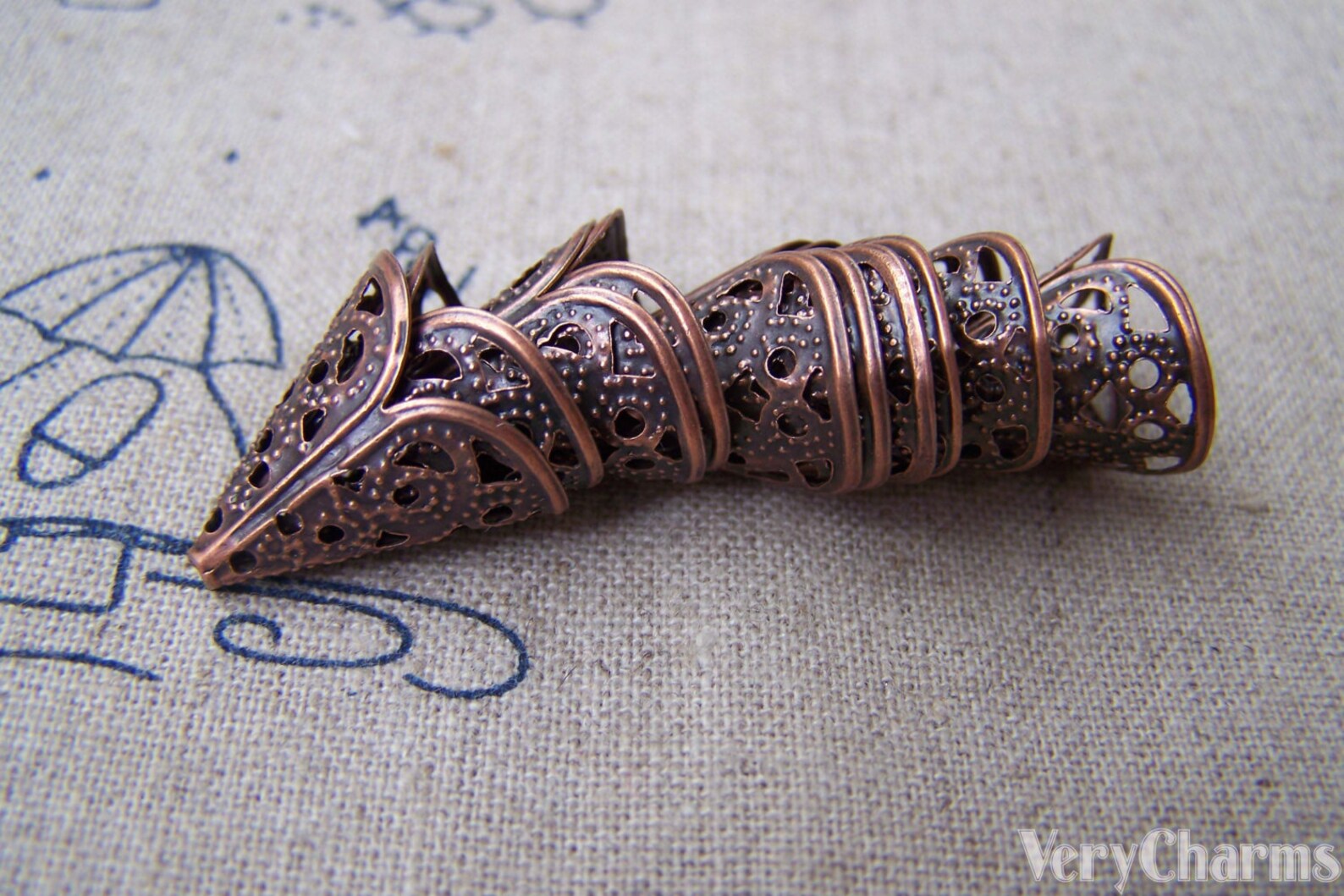 100 Pcs of Antiqued Copper Filigree Cone Bead Caps 16x16mm A2713 - Etsy
