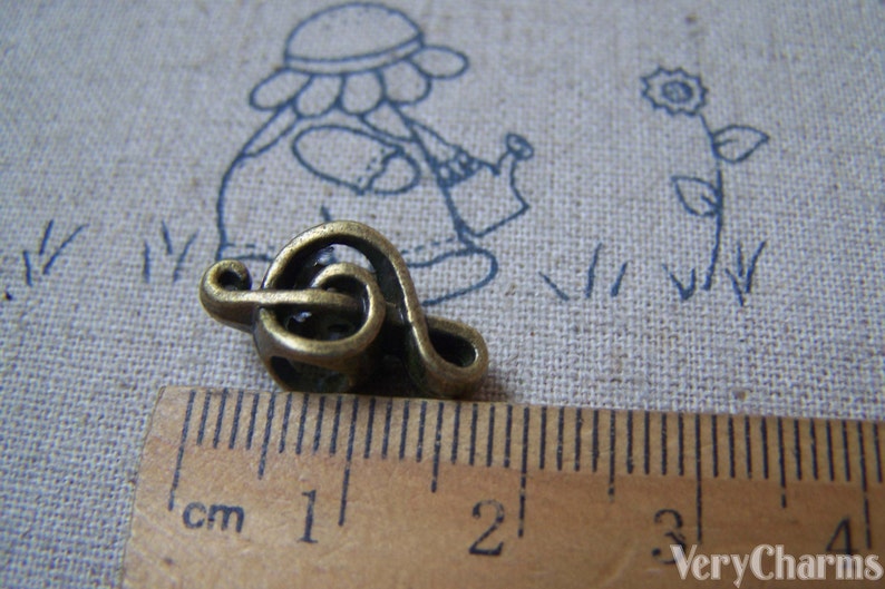 Antique Bronze Treble Clef Music Note Beads 9x18mm Set of 10 A4892 - Etsy