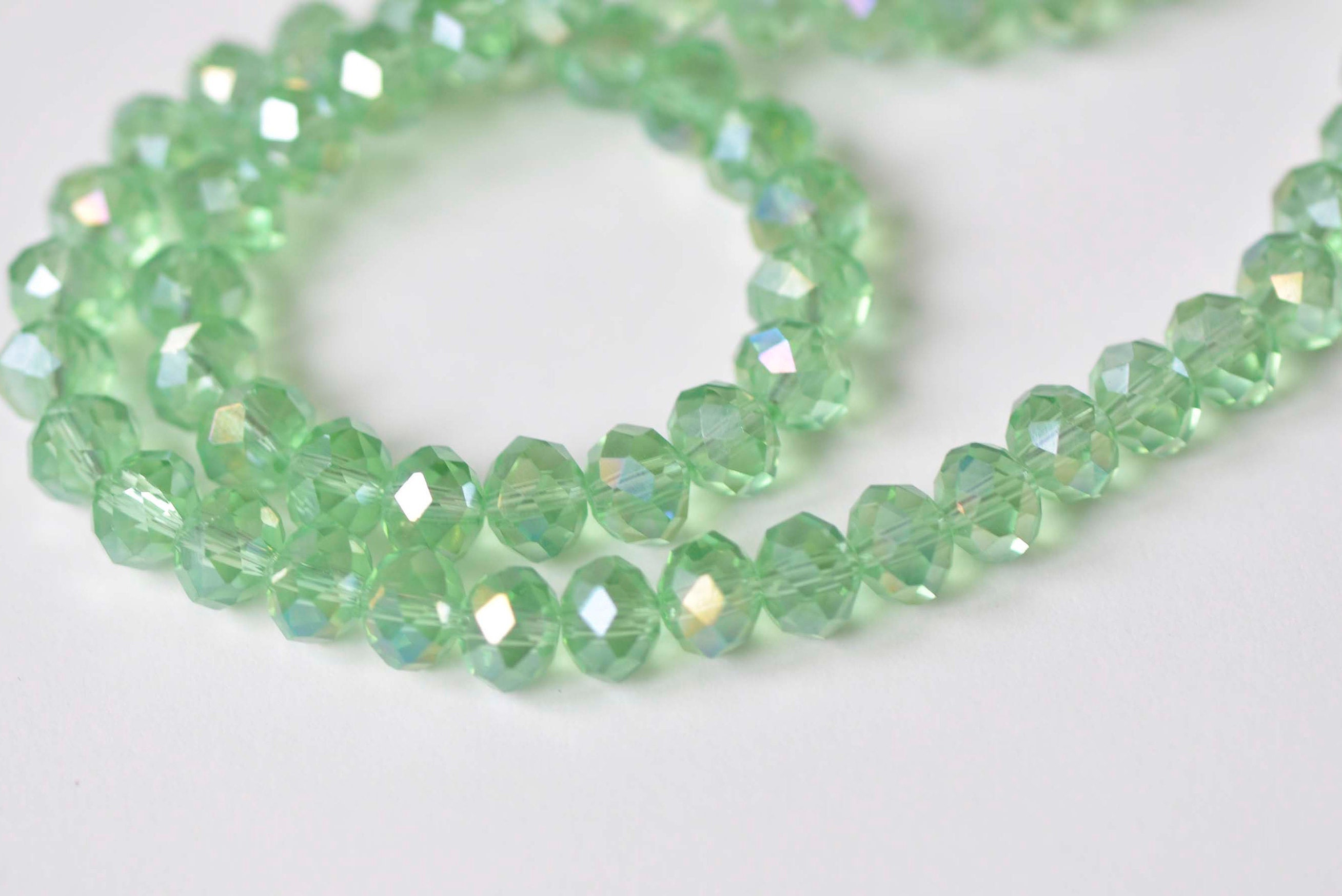 One Strand AB Color Faceted Rondelle Crystal Glass Abacus | Etsy