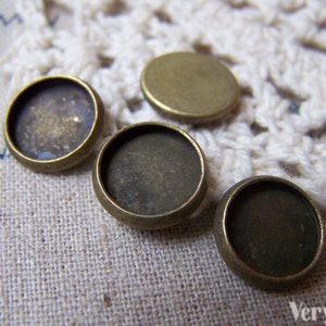 30 Pcs of Antique Bronze Round Bezel Base Settings Match 10mm Cab A4994 ...