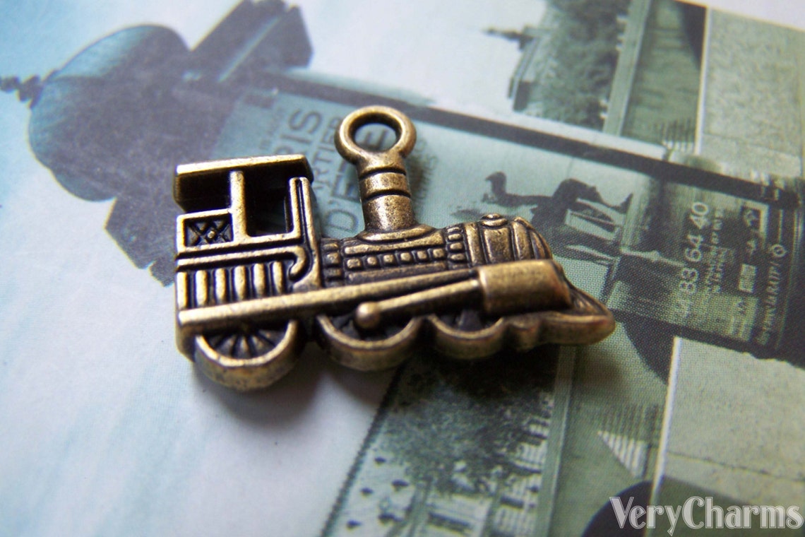 10 Pcs of Antique Bronze Train Charms 14x22mm A5076 - Etsy