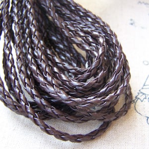 10 Meters of Dark Brown Artificial Leather Twisted Cords Thread String ...