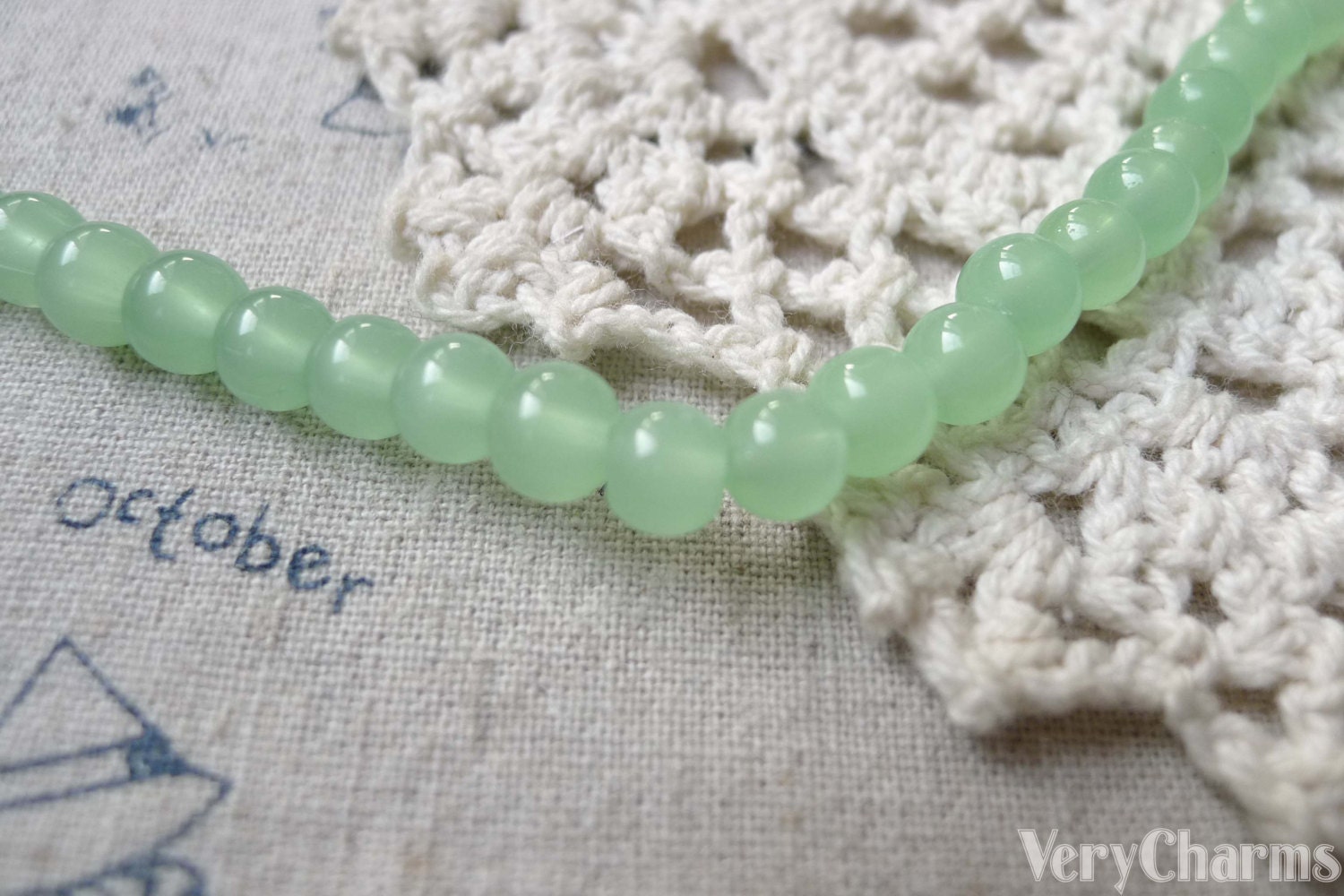One Strand (50 Pcs) Crystal Glass Green Round Beads 6mm A6153 - Etsy