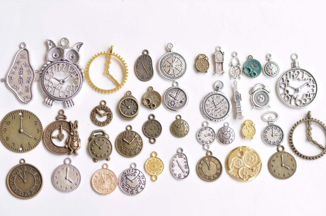Antique Bronze/silver Clock Watch Time Charms Mixed Style - Etsy