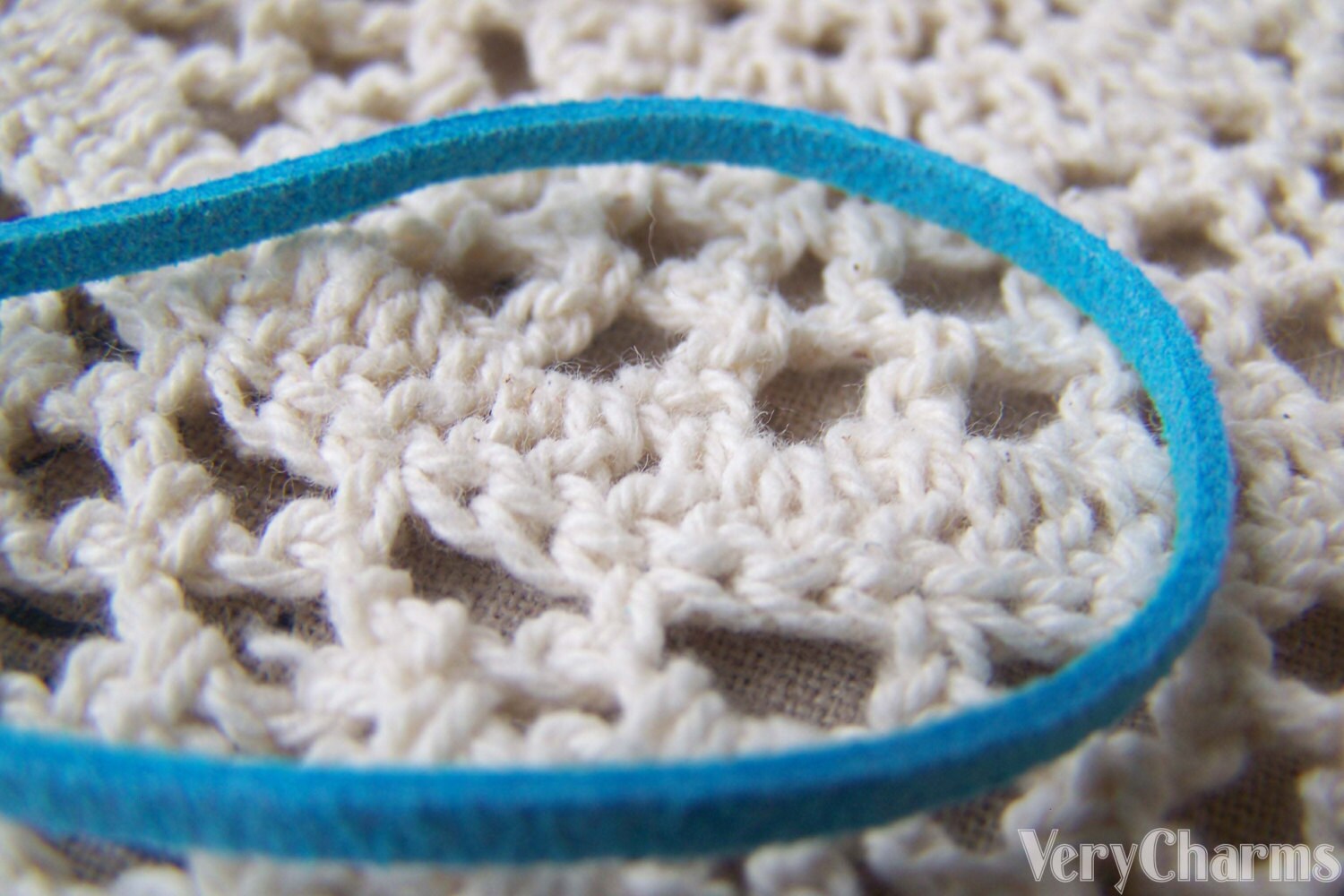 10 Meters of Square Light Blue Suede Faux Leather Ribbon Cords String ...