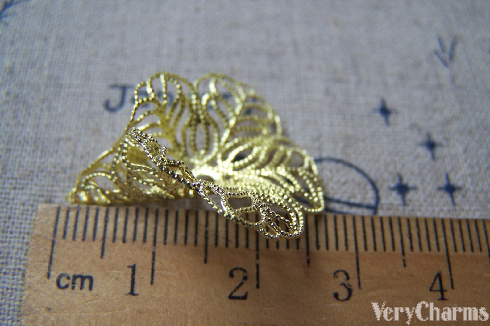 10 pcs of Gold Tone Filigree Flower Brass Bead Caps 24x27mm | Etsy