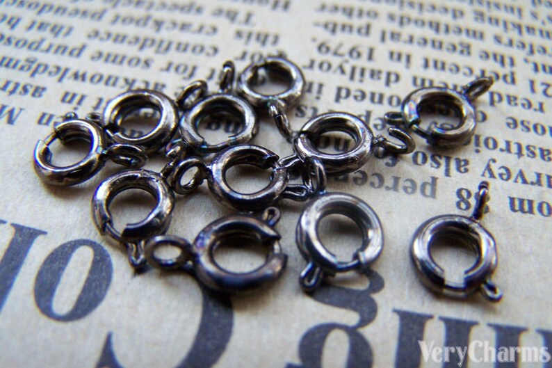 50 Pcs of Gunmetal Black Brass Spring Ring Clasps 6mm A3498 - Etsy