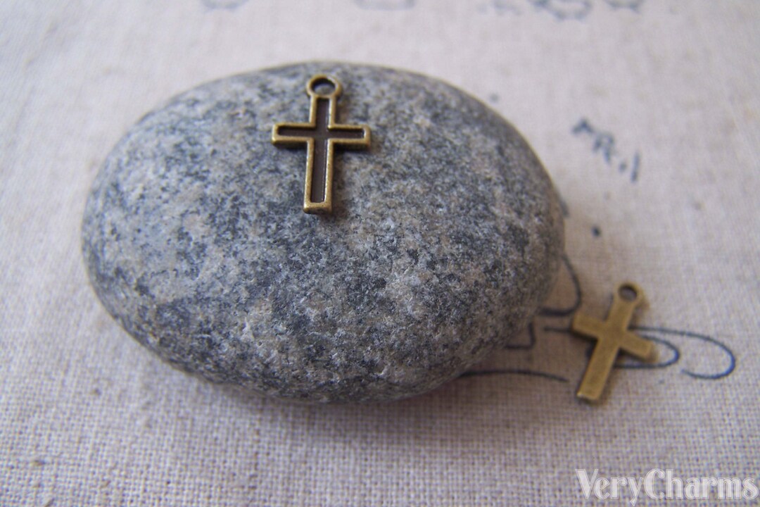 50 Pcs of Antique Bronze Lovely Cross Charms 7x11mm A4163 - Etsy