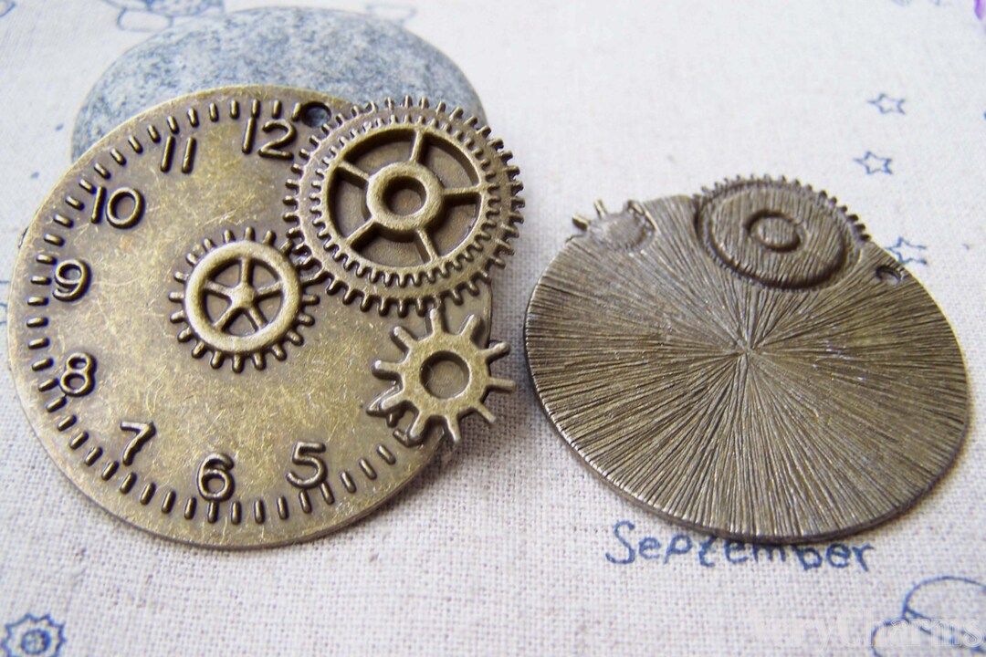 6 Pcs Antique Bronze Large Mechanical Clock Pendants 43x46mm A2891 - Etsy