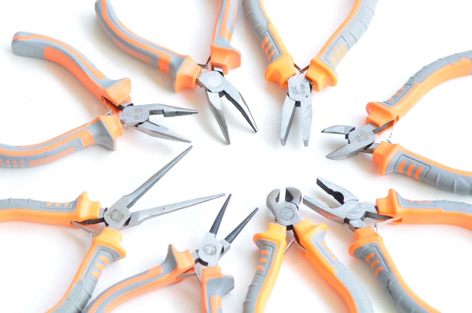 Round Flat Nose Wire-cutter Jewelry Pliers Orange Handle Tool for Wire ...