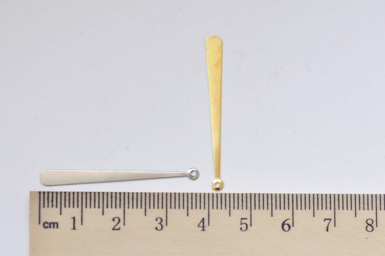 Long Tear Drop Embellishment Gold/White Gold Charms 4x37mm Set | Etsy