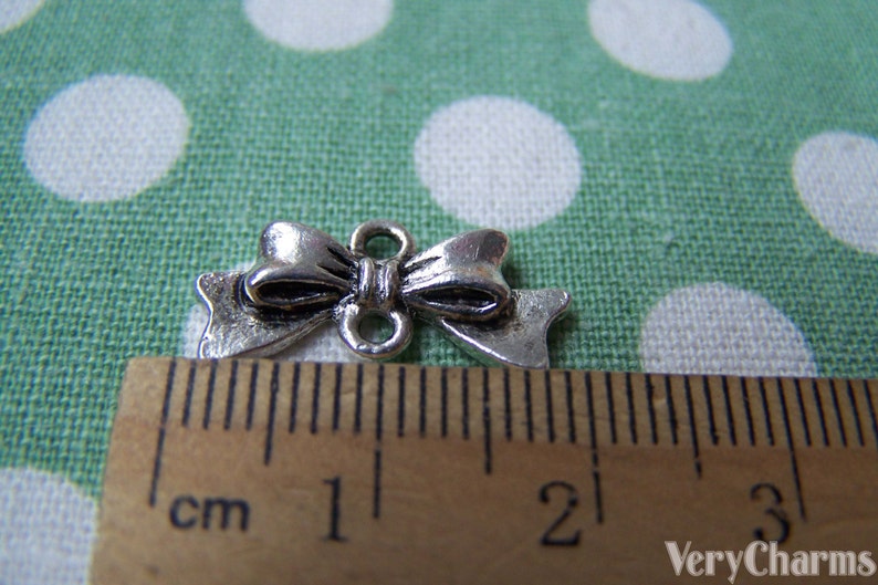30 Pcs of Antique Silver Bow Tie Knot Connector Charms 8x20mm A699 - Etsy
