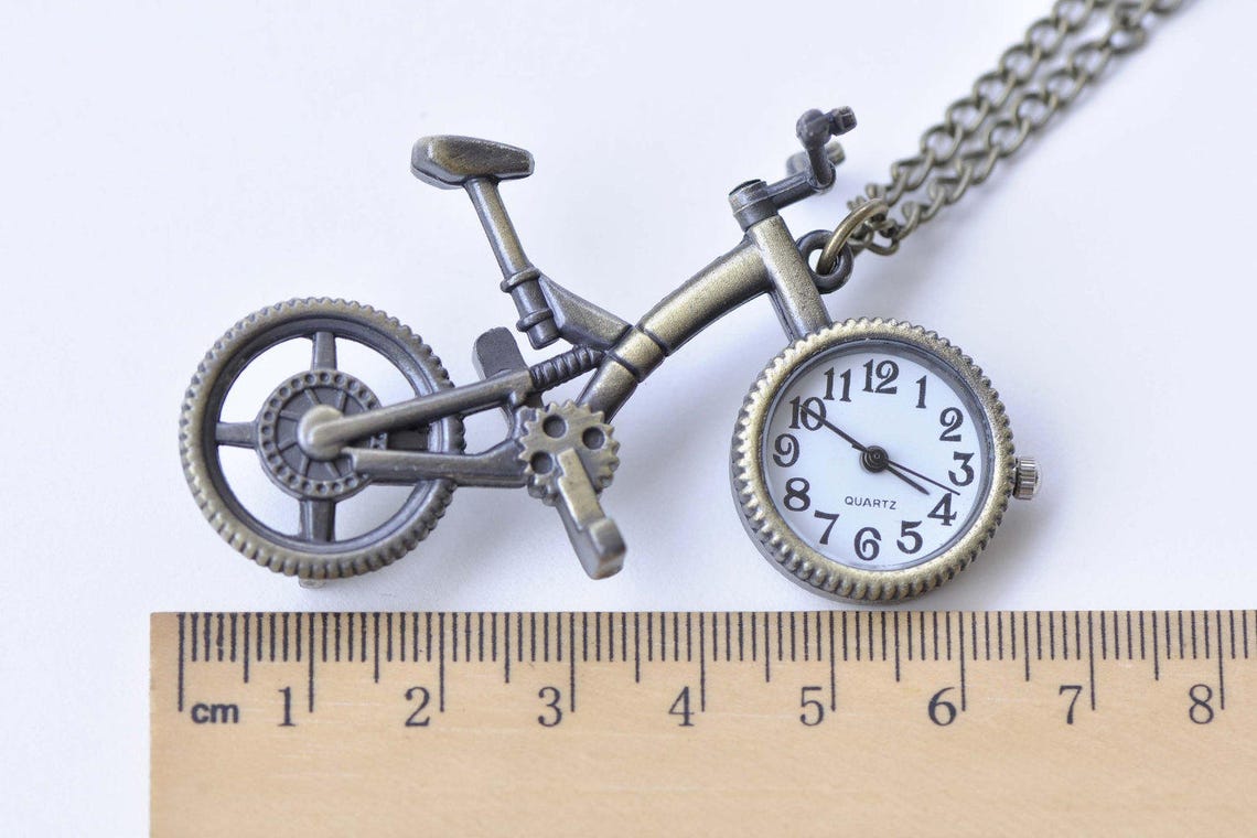 1 PC Antique Bronze Vintage Bicycle Pocket Watch 38x60mm A8698 - Etsy