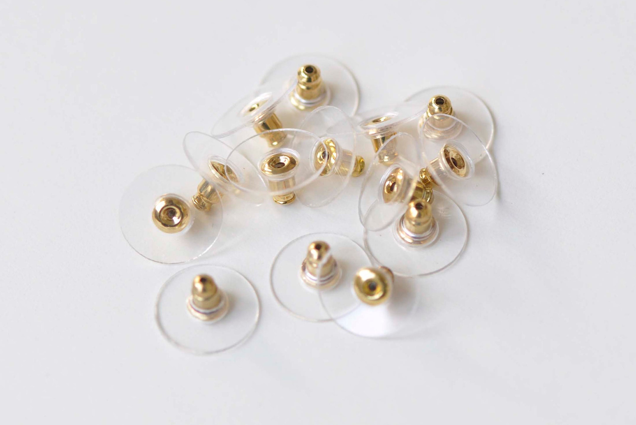 Brass Silicon Comfort Disc Earring Backs Stoppers Silver/gold/platinum ...