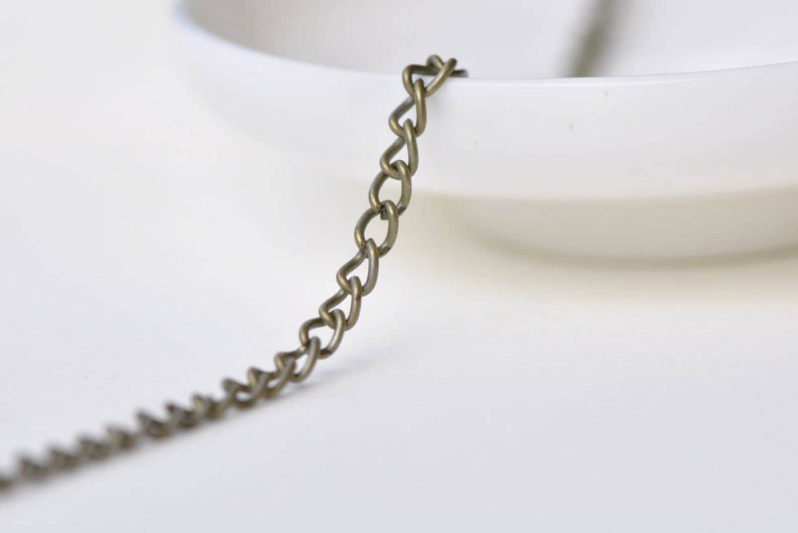 One Strand 31 Inch 80cm Antique Bronze Steel Curb Chain - Etsy