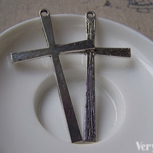 10 Pcs of Antique Silver Flat Cross Charms Huge Size 36x60mm A3800 - Etsy