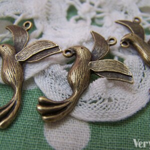 20 Pcs Antique Bronze Hummingbird Bird Connector Charms 18x30mm A256 - Etsy