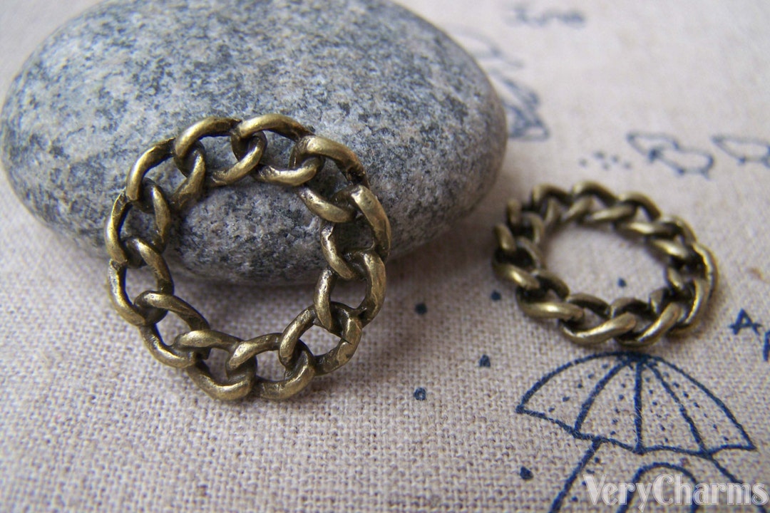 20 Pcs of Antique Bronze Chain Link Ring Charms Connector 20mm A340 - Etsy