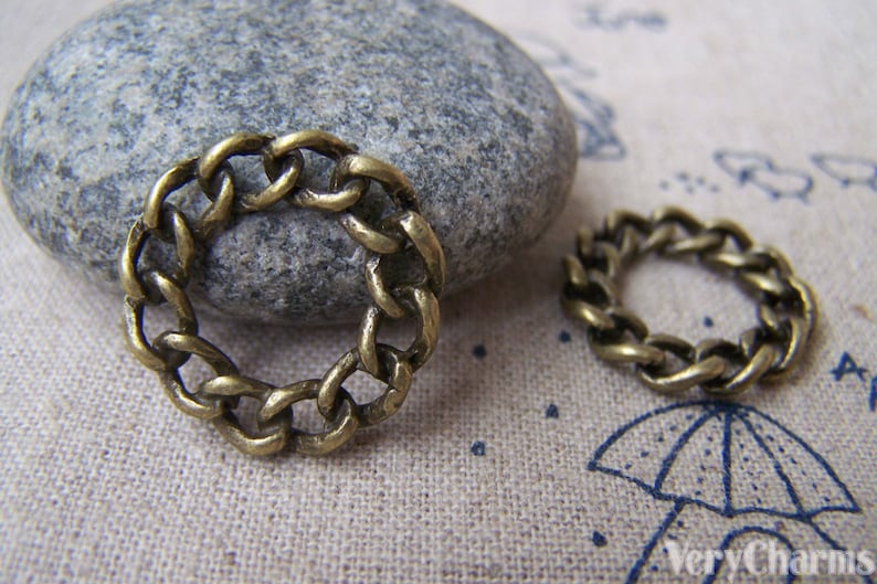 20 Pcs of Antique Bronze Chain Link Ring Charms Connector 20mm - Etsy