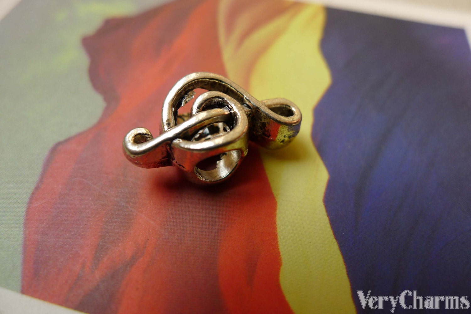 10 Pcs of Antique Silver Treble Clef Music Note Beads 6x18mm - Etsy