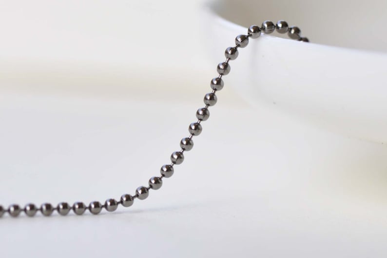 16ft 5m Gunmetal Black Ball Chain 1.5mm A8780 - Etsy